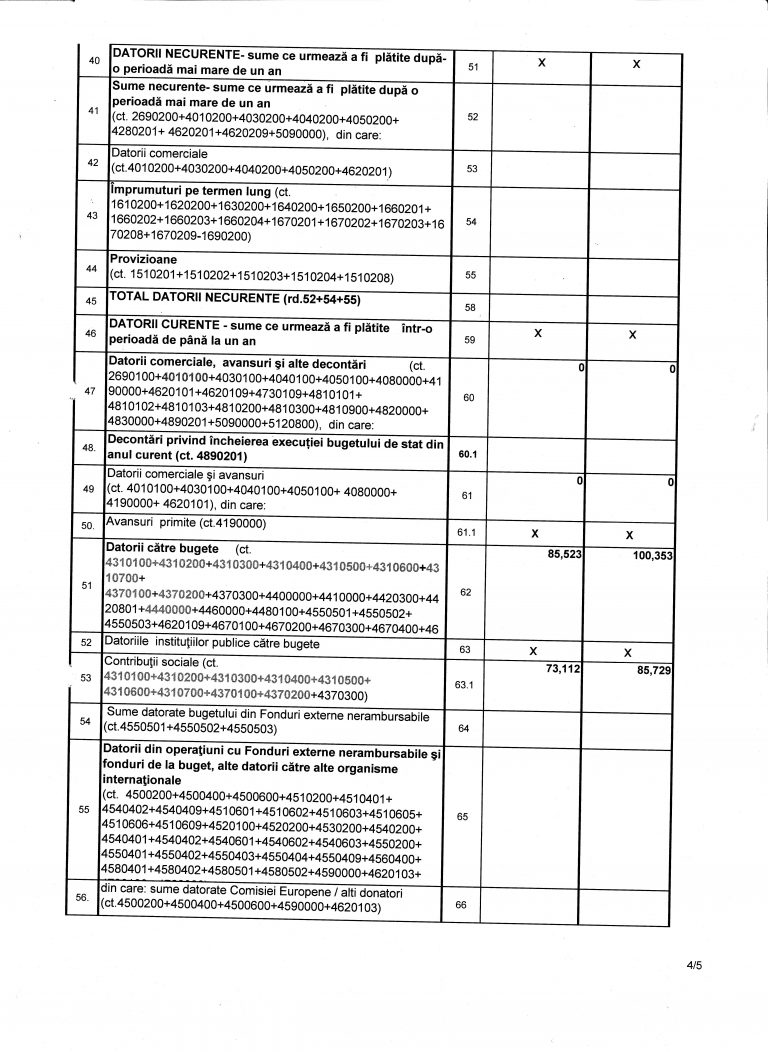 Bilant contabil la 31 martie 2019 | Orchestra Populara Rapsozii Botosanilor